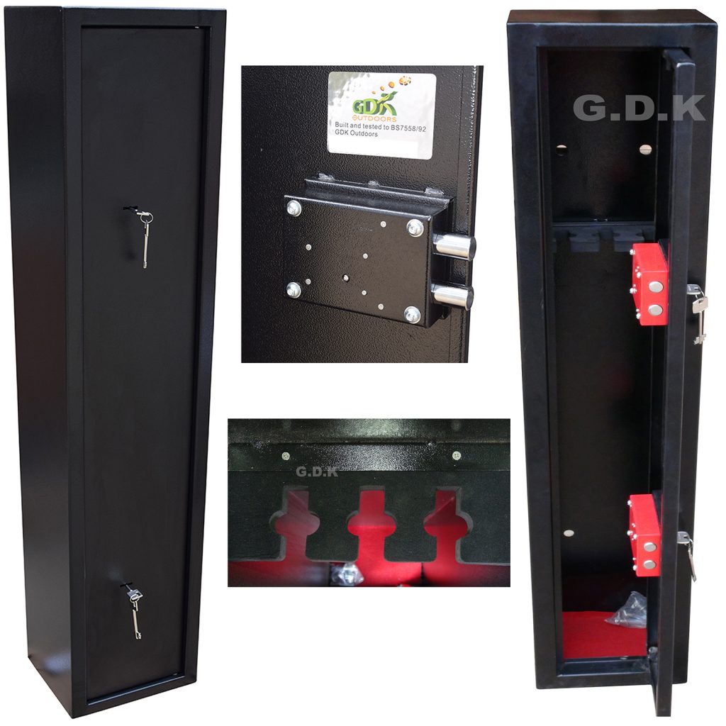 Gun cabinetsClay pigeon traps, Gun cabinets